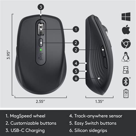 Logitech Mx Anywhere Wireless Mouse Black Techinn