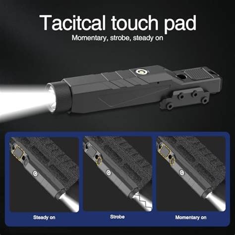 Ultra Bright Tactical Rifle Flashlight 1600 Lumens Mlok Mount Rechargeable Global Marksman