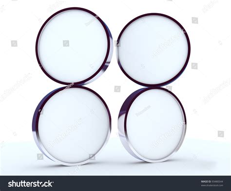 Four Blank Rounded Box Display New Stock Illustration 93480544