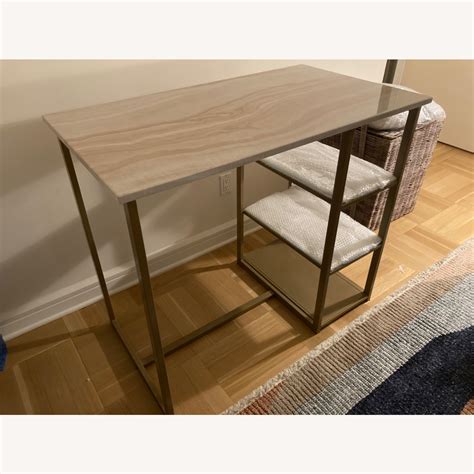 Dorel Living Brass Pub With Faux Marble Top Aptdeco