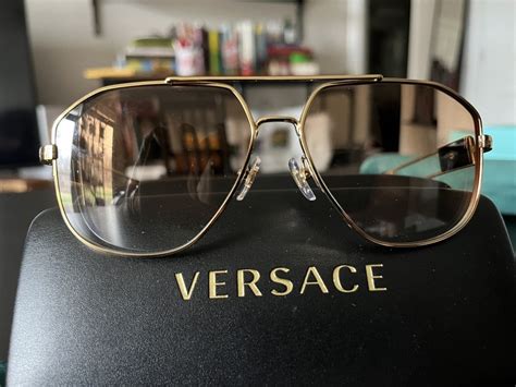 Versace Ve1287 Eyeglass Frames Gold Black Aviator Case See Full