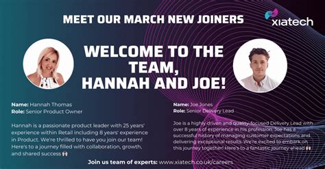 Xiatech On Linkedin Meet Our March New Joiners Welcome To The Team Hannah And Joe 😁 🥳