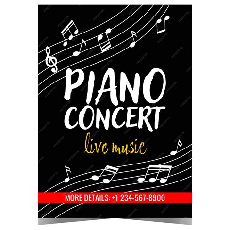 Premium Vector Live Piano Music Concert Banner With White Musical