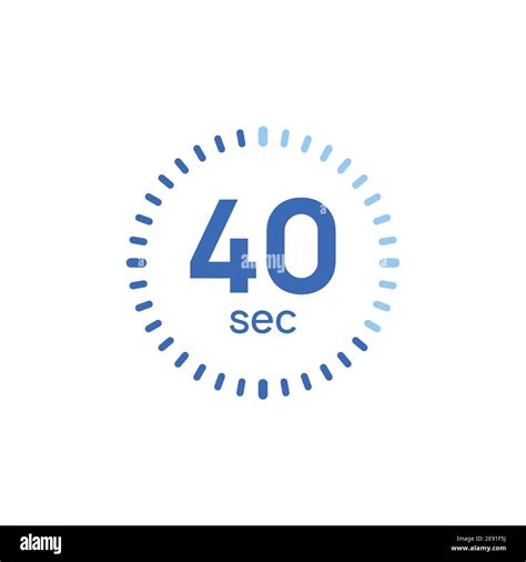 40 Second Timer Clock 40 Sec Stopwatch Icon Countdown Time Digital
