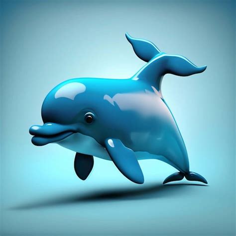 Premium Ai Image Adorable 3d Cartoon Dolphin Character Brimming With Playful Cheerful Joy