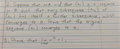 solved 12 suppose that aɛth and that an is a sequence