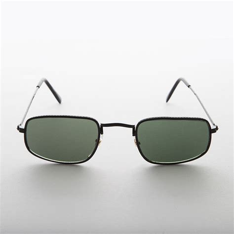 Small Rectangular Metal Vintage Sunglass Harvey Sunglass Museum