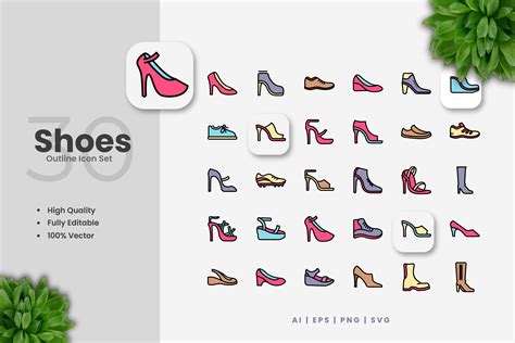 Shoes Colored Icons Graphic By Upnowgraphic · Creative Fabrica