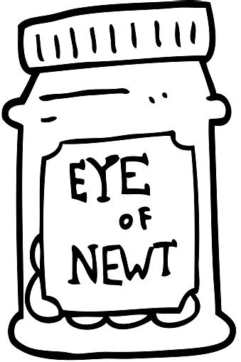 Line Drawing Cartoon Eye Of Newt Bottle向量圖形及更多卡通圖片 卡通 垂直構圖 奇異的 Istock