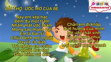 Bài thơ Ước Mơ Của Bé YouTube
