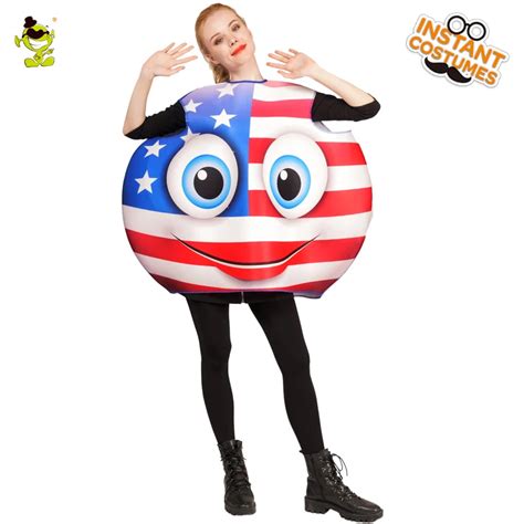 Adults National Flag Smiling Face Emoji Costume Cute Emoji Jumpsuit