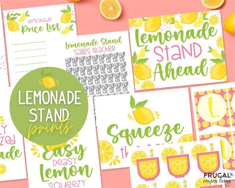 Cute Lemonade Stand Signs Printable Set Banner Price Sheet Sales Tracker Signs Thank You