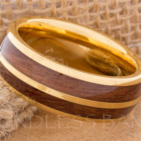 Wood Inlay Ring Etsy