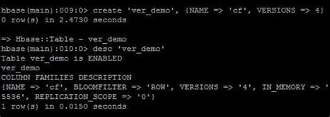 Apache Hbase Column Versions And Explanations