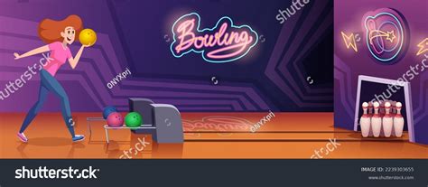 Bowling Background People Bowling Club Playing Stock Vector Royalty