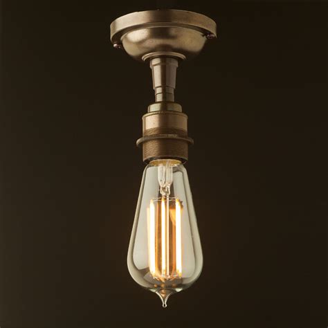 Antique Brass Batten Holder Edison E27 Fitting