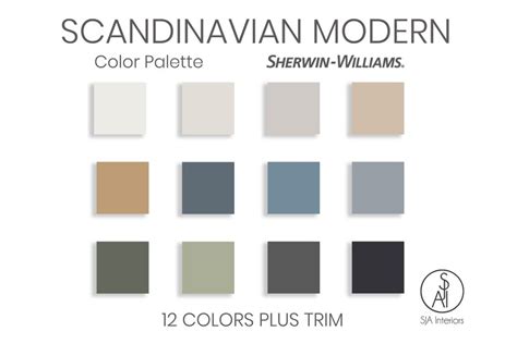 Scandinavian Color Palette Sherwin Williams Interior Paint Etsy