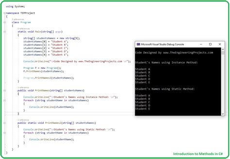 Introduction To Methods In C The Engineering Projects