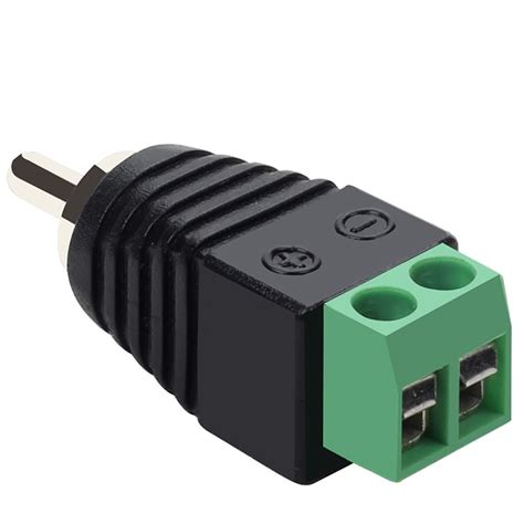Conector Rca Macho Terminal De Tornillo Negro