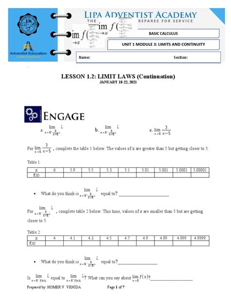 Basic Cal Week 3 Module Pdf Asymptote Discrete Mathematics