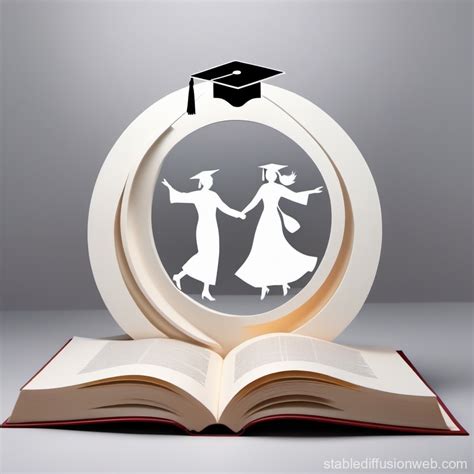 Dancing Graduates On Open Book Symbol Stable Diffusion Online