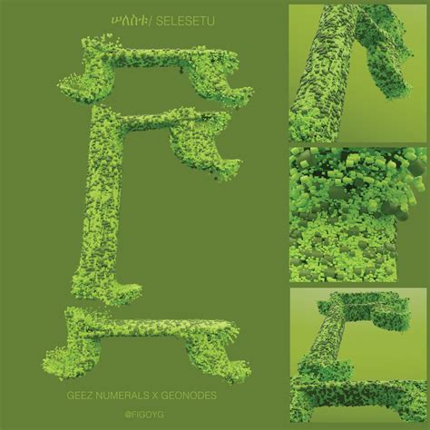 Geez Numerals X Geonodes Part ፩ 1 Finished Projects Blender Artists Community