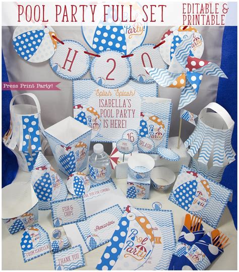 Pool Party Decorations Pool Party Birthday Decor Swimming Etsy