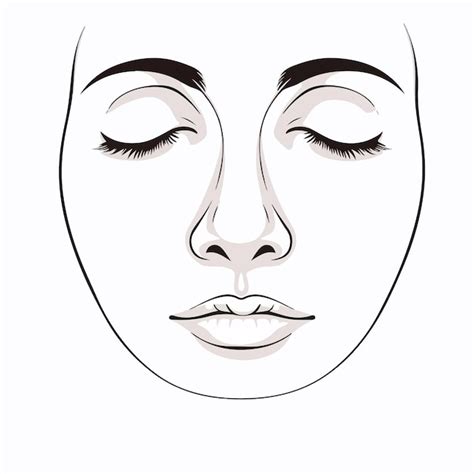 Nose Line Vector Illustration Isolated On White Background Premium Ai