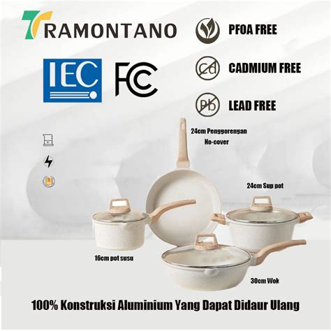 Jual TRAMONTANO Antilengket Peralatan Masak Peralatan Dapur Cocok Untuk