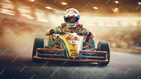 Premium Ai Image Fast Go Kart Racing Background Generative Ai