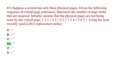 solved 65 suppose a system has only three physical pages