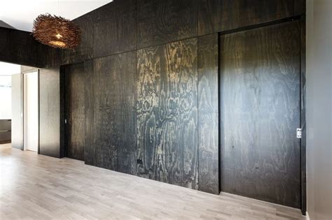 Black Satin Plywood Feature Wall