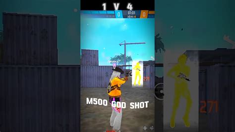 Freefire1v4 M500 God 👀freefire Max Shortsfeed Impossible🍷🗿 Youtube