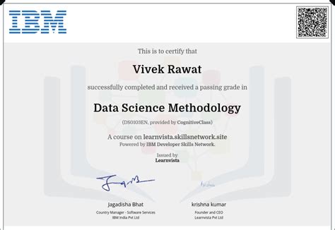 Vivek Rawat On Linkedin Cognitiveclass Ds0103en Certificate Learnvista