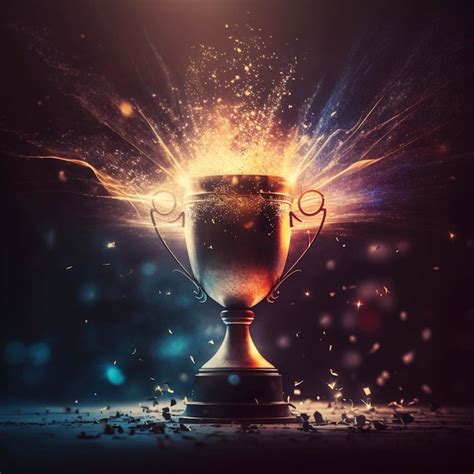 Premium Photo Winner Trophy At Studio Illuminated By Bright Light