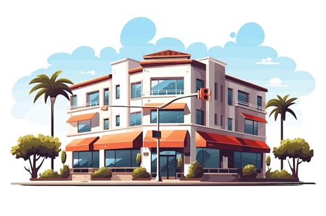 Premium Vector Flat City Buildings Flat Vector Art Illustration