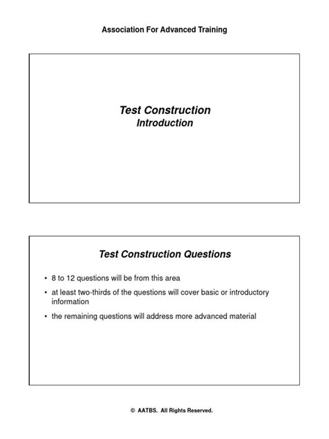 Test Construction Slides Pdf Validity Statistics Quantitative