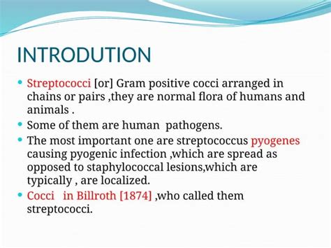 Streptococcus Pyogenes Introductionclassification Ppt
