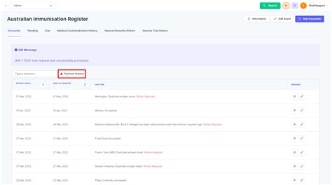 Retrieving Individual Immunisation History Details And Statement