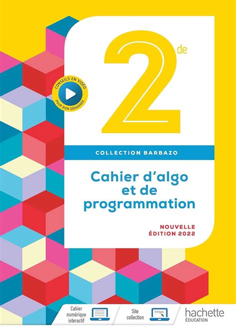 Barbazo Cahier Dalgo 2nde Ed 2022 9782017866336 Barbazo Eric Books
