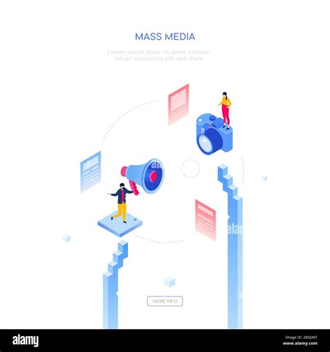 Mass Media Modern Isometric Vector Web Banner Stock Vector Image And Art Alamy