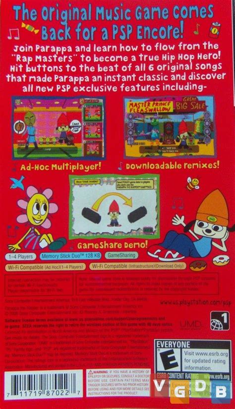 Parappa The Rapper Vgdb Vídeo Game Data Base