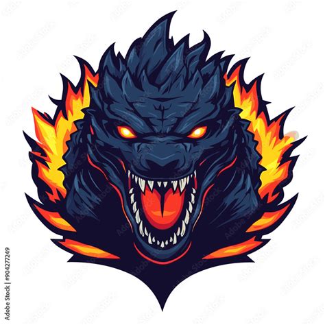 Godzilla Vector Mascot Logo Design With Modern Illustration Concept