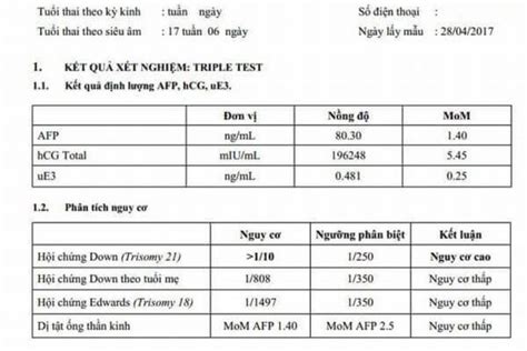 Hướng Dẫn Đọc Kết Quả Triple Test Các Chỉ Số Đóng Vai Trò Gì