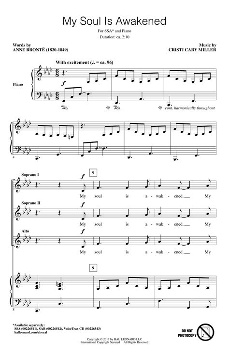 Cristi Cary Miller My Soul Is Awakened Sheet Music