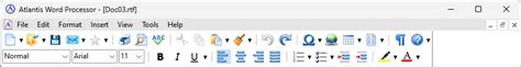 Atlantis Word Processor Help Toolbars