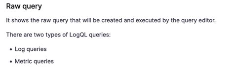 Loki Docs Remove Mentions Of Raw Query · Issue 65367 · Grafana