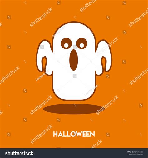 Cute Ghost Flat Design Vector Illustration Stock Vector Royalty Free