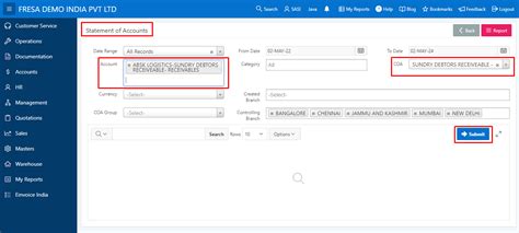Steps To Generate Statement Of Account Jasper Format 2