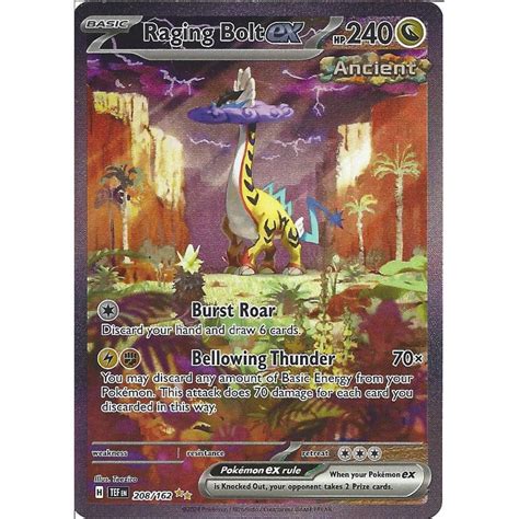 Pokemon Trading Card Game 208 162 Raging Bolt Ex Special Illustration